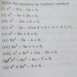 Solve the equation by Cardan's method(i) x ^ { 3 } - 27 x - 54... | Filo
