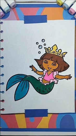 Coloring Mermaid Dora from Dora the Explorer | Fun Art for Kids
