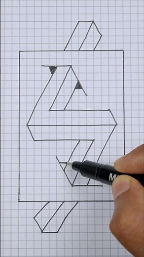 Easy 3D Drawings - Optical Illusion on Graph Paper - Creative Drawing Ideas ❤️