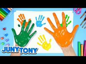 Fun with Handprints | Finger Painting for Kids | Art Play | Preschool Songs | JunyTony