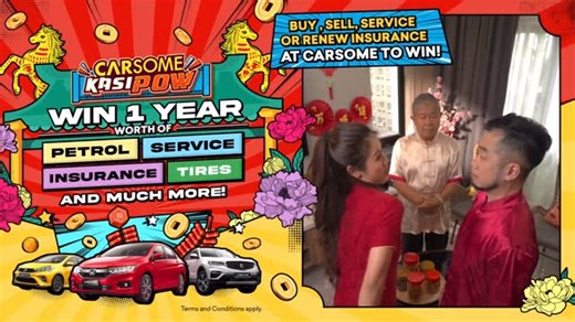 Buy, sell, service or renew insurance at CARSOME and you could have your key expenses covered for one full year! HUAT A DEAL🧧🧨 | CARSOME Malaysia
