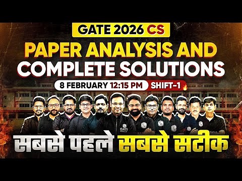 GATE 2026 CSE Exam Analysis | GATE Computer Science Paper Solution 2026 | 8 FEB Shift 1