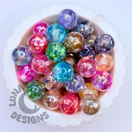 Shell Inclusion Beads Mix – Embedded Shell Acrylic Beads – Coastal Craft Beads - Etsy