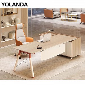 [Hot Item] Yolanda 2025 New Style CEO Luxury Modern Suppliers Design Executive Computer Desk Workstation Lifting Office Table