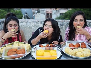 Indian Sweets and Dhokla Eating Challenge | Indian Desserts Eating Competition | Food Challenge