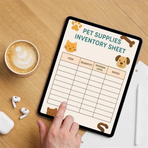 Pet Supply Tracker: Printable Inventory Sheet - Food, Toys, Grooming - PDF PNG Instant Download - Etsy