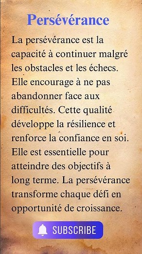 définition de la Persévérance #definitions #french #motivation #learnfrench