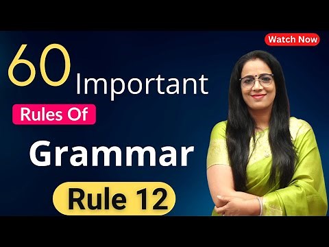 60 Important Rules Of Grammar | Rule - 12 | Basic English Grammar in Hindi | English With Rani Mam