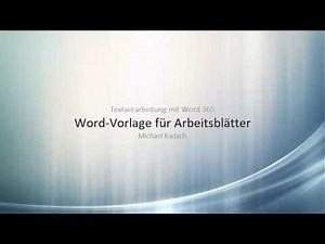 025 Word-Vorlage für Arbeitsblätter