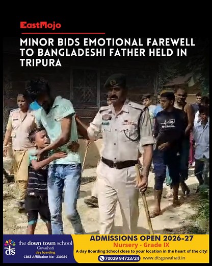 1M views · 7.7K reactions | An emotional scene of a minor son trying to resist the cops from taking his father away swept through the Sonamura subdivision in Sepahijala district of Tripura. Read more: https://eastmojo.com/tripura/2025/11/05/minor-bids-emotional-farewell-to-bangladeshi-father-held-in-tripura Follow @east.mojo for more content and news from Northeast India and around the  #news #northeastindia #tripura #sepahijala #bangladesh #deportation | EastMojo | Facebook