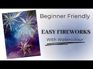 Easy Fireworks Watercolor Painting | New Year Night Sky Tutorial