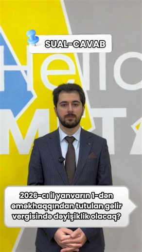 Meta Education and Consulting LLC on Instagram: "📢 Diqqət! 2026-cı ildən maaşına təsir edəcək dəyişiklik! ❓ 2026-cı il yanvarın 1-dən etibarən əməkhaqqından tutulan gəlir vergisində dəyişiklik olacaqmı? Bu sualın cavabını bilməyənlər maaşından nə qədər tutulduğunu da tam anlamır ⚠️ Videoda bu mövzunu sadə dillə izah edirik. 💡 Əgər sən də bütün bu sualların cavabını öyrənmək istəyirsənsə, META EDUCATION-un Mühasibatlıq dərslərinə qoşul! Biz sadəcə peşə yox, real bilik öyrədirik.💙💛 #METAEDUCAT