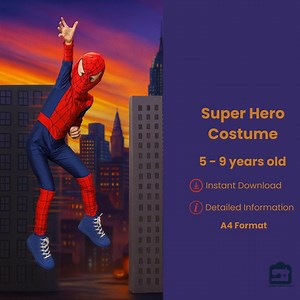 Kids Superhero Costume Sewing Pattern: Web Hero Bodysuit & Mask (PDF Download, 5-9 Years Old) - Etsy Australia