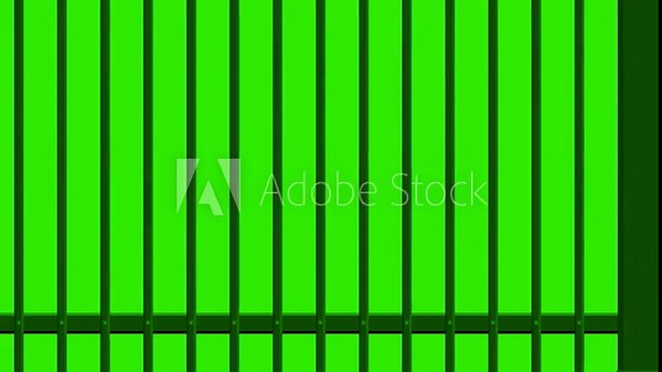 Animation of Closed and Open Jail bars on green screen chroma key Prison bars with doors. Prison bars with doors. 3d Animation of Closed Jail bars on green screen background chroma key.