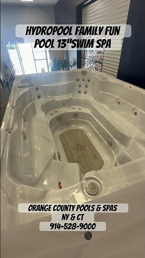 Hydropool Family Fun Pool 13’ - a recreational swim spa hot tub combo! #swimspa #westchestercounty