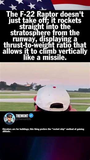 The F-22 Raptor doesn't just take off; it rockets straight into the stratosphere from the runway, di