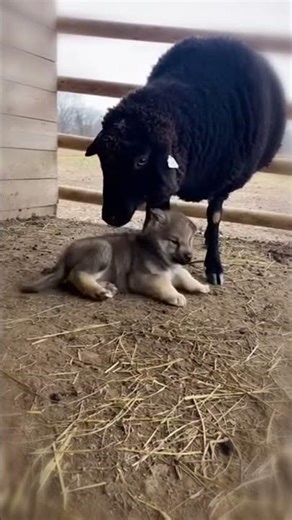 Sheep Adopts a Rescued Wolf Pup as His Own 💖