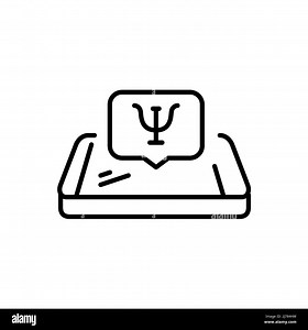 Online psychotherapy service smartphone app. Pixel perfect, editable stroke line art icon Stock Vector Image & Art - Alamy