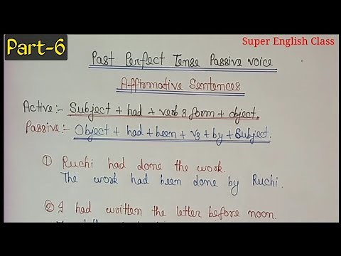 Past Perfect Tense Passive Voice | Past Perfect Tense Passive Voice Examples/Solved Exercise.