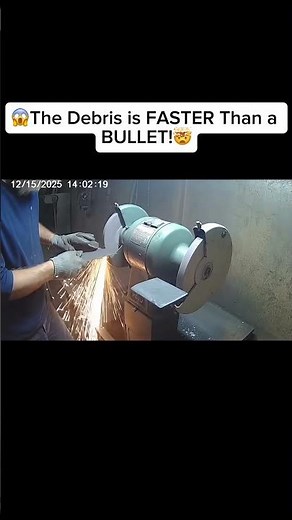 ⚠️ The ONLY Thing That SAVED Him! Bench Grinder Wheel EXPLOSION #shorts