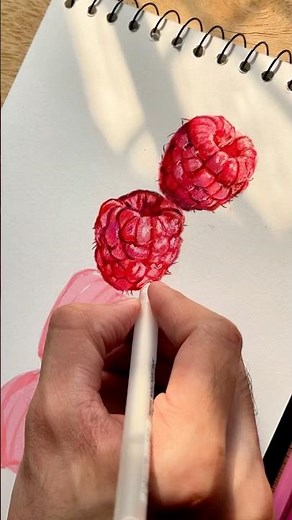 “Realistic Raspberry Drawing ✍️ | Hyper Realistic Fruit Art #Shorts”