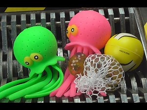 Octopus Shredded! Squishy Family Toys Destroyed! What's Inside Slime Toys?
