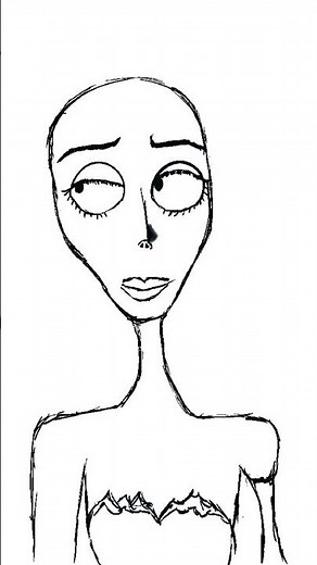 Drawing Emily from Corpse Bride