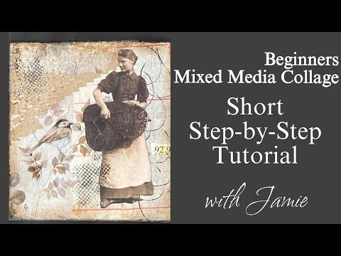 Tim Holtz Style Art Collage. Beginners Step by Step Tutorial.
