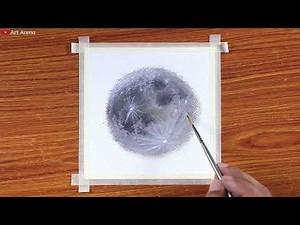 Easy Drawing for Beginners / Realistic Moon with Oil Pastels / Step by Step