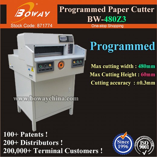 [Hot Item] Boway 480mm Electrical Programmed Paper Cutter Machine Bw-480z3