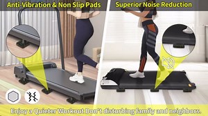 6 Pcs Walking Pad Mat with High Density Rubber for Protect Floors, Noise Reduction, Prefect for Portable Walking Pad Treadmill for Home, Non Slip, Anti Vibration