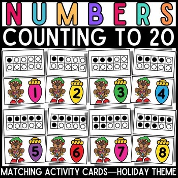 Christmas Bear Number Matching Cards | Ten & Twenty Frames