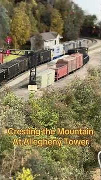 Loaded coal train passing “A” Cabin in Allegheny VA #MineMountModels #modelrailroader