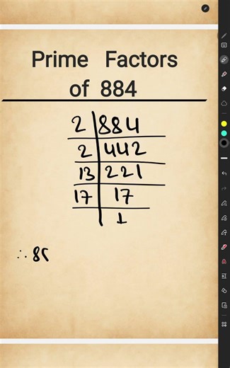 Factors of 884