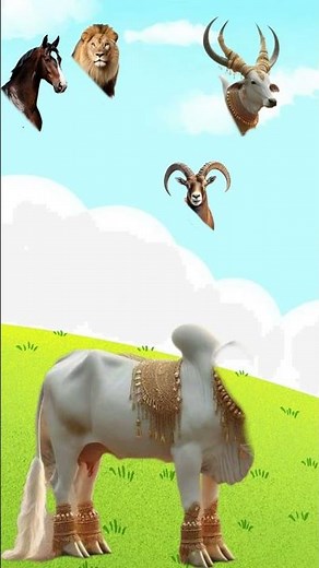 Bull with 4 Animal Heads-Unbelievable VFX Transformation!"#trending#shorts #animation\r#cartoon