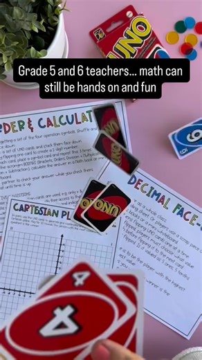 1.4K views · 86 reactions | Math can still be rigorous but hands on for students in Grade 5 and 6…. Teachers in classrooms all over the world are finding higher engagement and more fun using UNO cards! Want in too? We have resources for K-6. Comment UNO and we will send you the link to your grade  Rainbows ahead  | Rainbow Sky Creations - making engaging primary education resources | Facebook