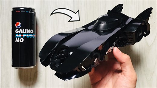 DIY Batmobile (Michael Keaton version) from soda cans.