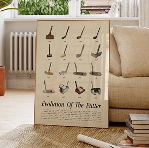 Vintage Golf Wall Art Print, Evolution of Golf Clubs Drivers Irons, Golf Poster for Man Cave Office Decor, Golfer Gift, Classic Golf Artwork - Etsy