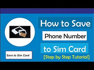 How to Save Phone Number in Sim Card