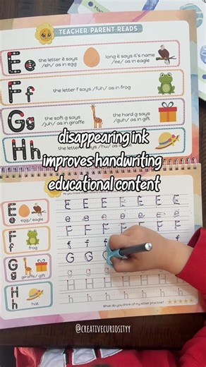 Watch your child light up as they learn the art of writing with beautiful workbooks from Graceful By Design. 📒🖋 These innovative books use high quality grooved paper & disappearing ink to make writing more engaging & fun. Supplies are often limited, so visit us today to place your order! | Creative Curiosity