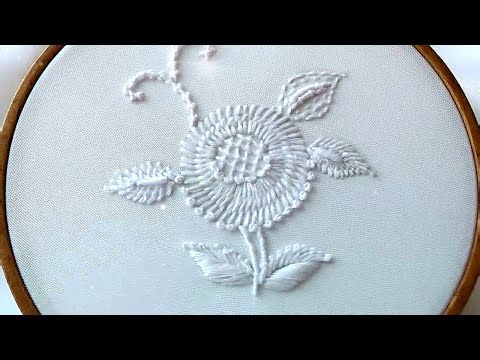 White Flower Embroidery for beginners