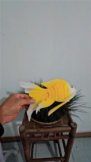 Goldfish made of foam covered in paint #shortvideo #diy #diyproject