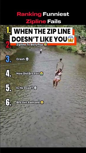 Ranking Funniest Zipline Fails 😭