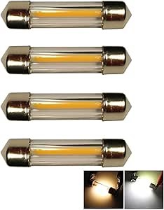 Weixuan 4 PCS LED Car Festoon Dome Interior Light 31MM 36MM 39MM 41MM COB Filament Reading Map Door Bulbs,Refrigerator Light Bulbs, RV Fridge Light Bulbs(White, 41MM)