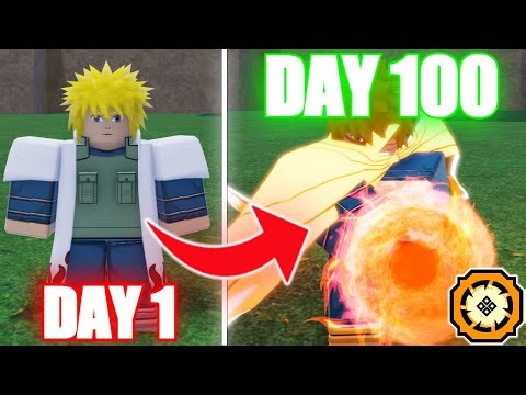 Spending 100 Days As MINATO NAMIKAZE In Shinobi Life 2...