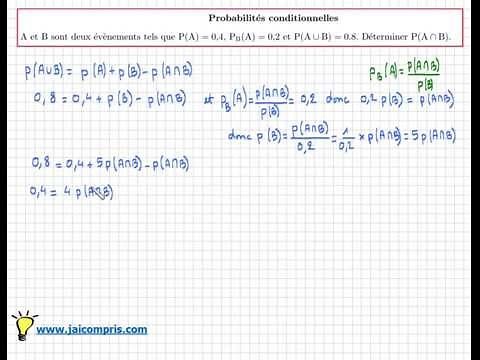 Exercice sur les probabilités conditionnelles qui utilise P(AUB)