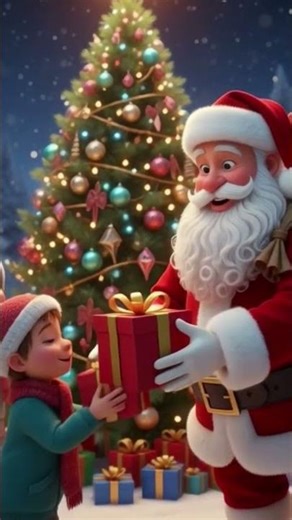 🎅 Santa Claus Giving Gifts to Kids 🎁 | Magical Christmas 3D Animation ❄️✨