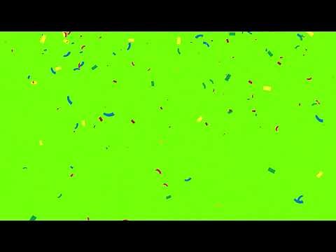 Confetti falling on green background 4K video free download