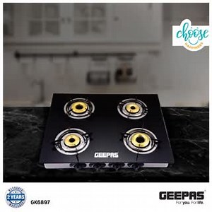 A definite must have for every kitchen! The Geepas 4 Burner Gas Stove comes with 4 energy burners in different sizes, the perfect appliance you need for a delightful cooking experience. #ChooseHappiness and multitask easily. | Geepas