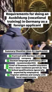 3.6K views · 20 reactions | requirements for doing an Ausbildung...